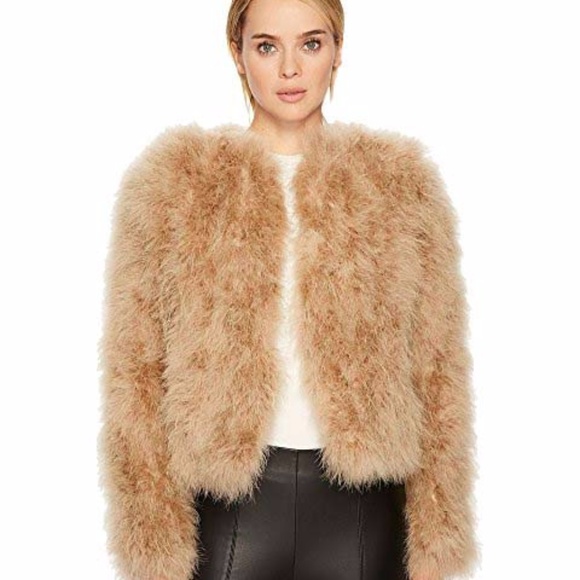 SACHI | Jackets & Coats | Gold Ostrich Jacket | Poshmark